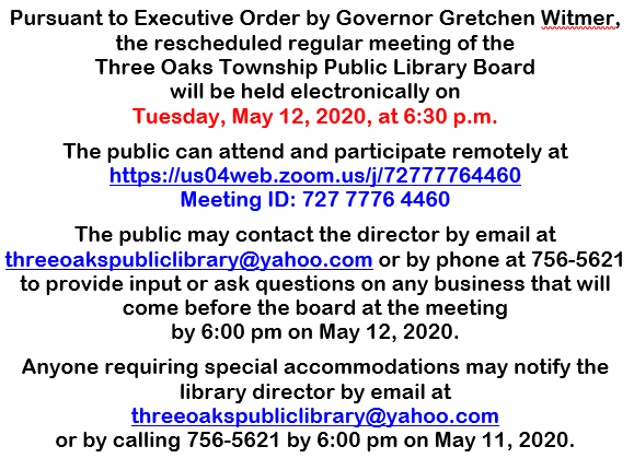 Welcome to the Three Oaks Township Public Library — Three Oaks Township ...